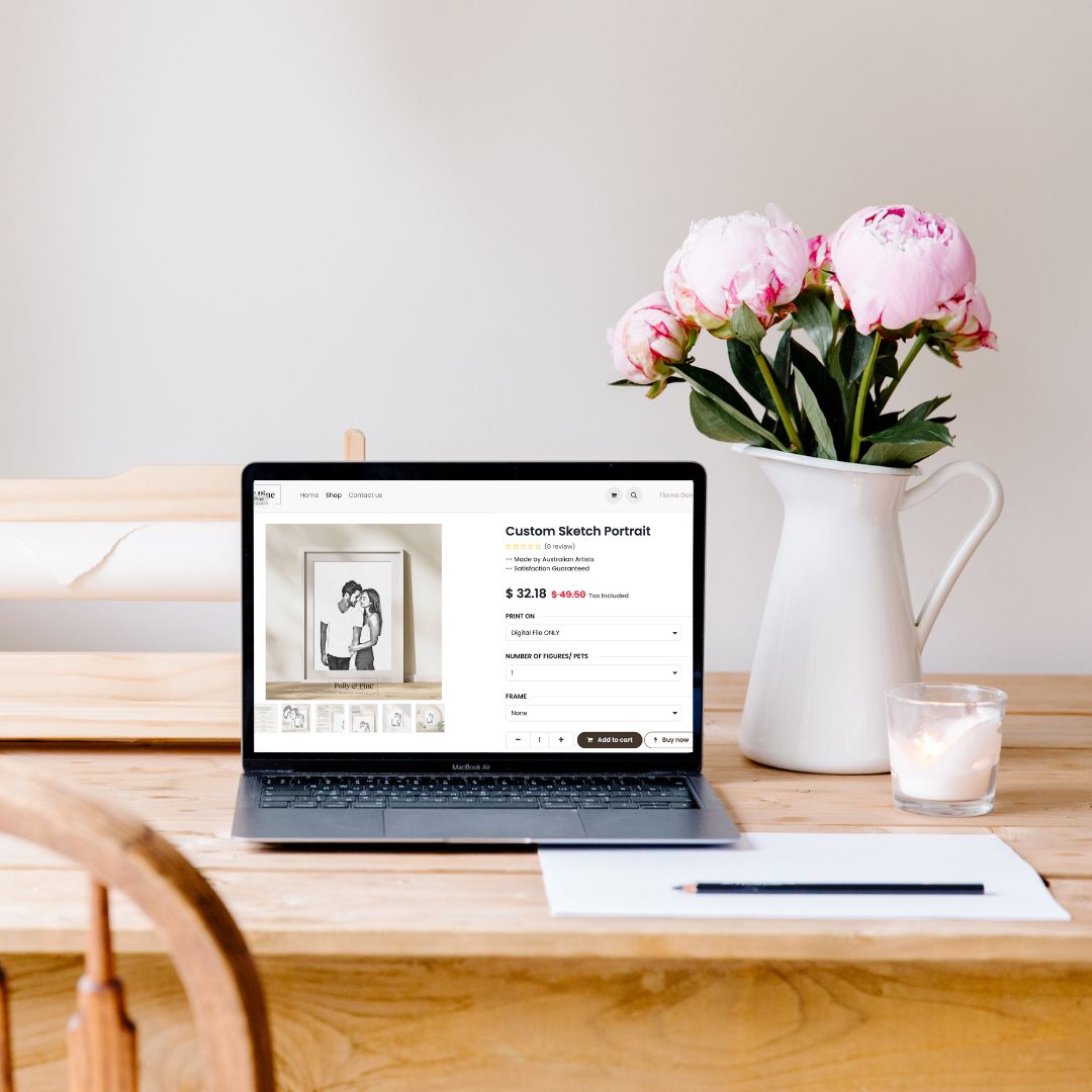 Polly and Pine | Custom Hand-Drawn Portraits from Your Photos